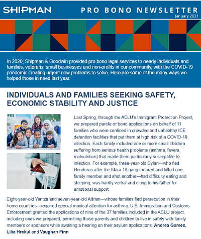 Pro Bono and Community | Shipman & Goodwin LLP™